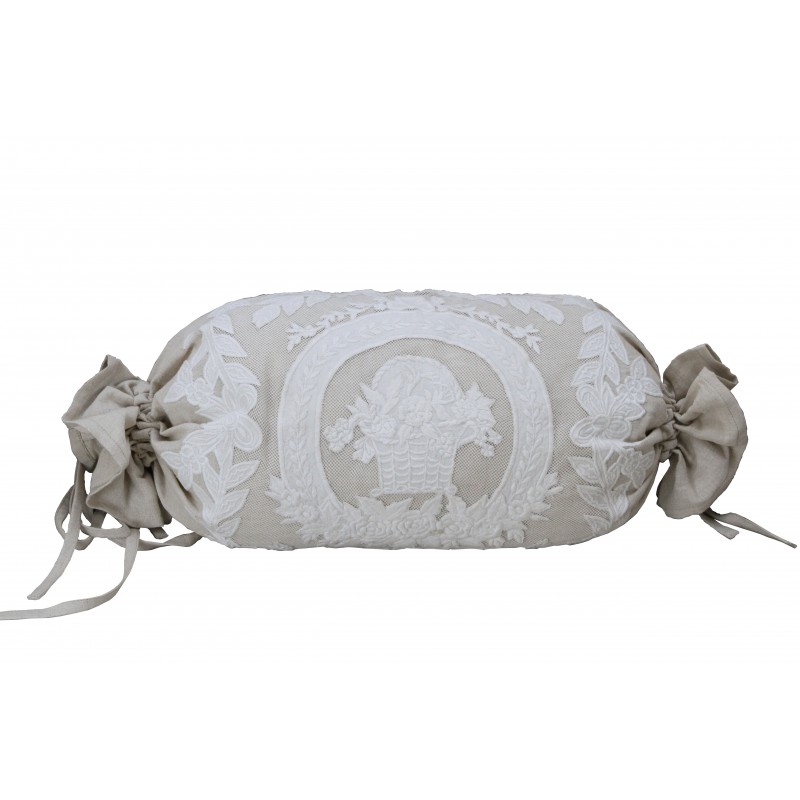 Polochon Porcelaine en lin 30x70 cm de chez Coquecigrues, idéal pour ...