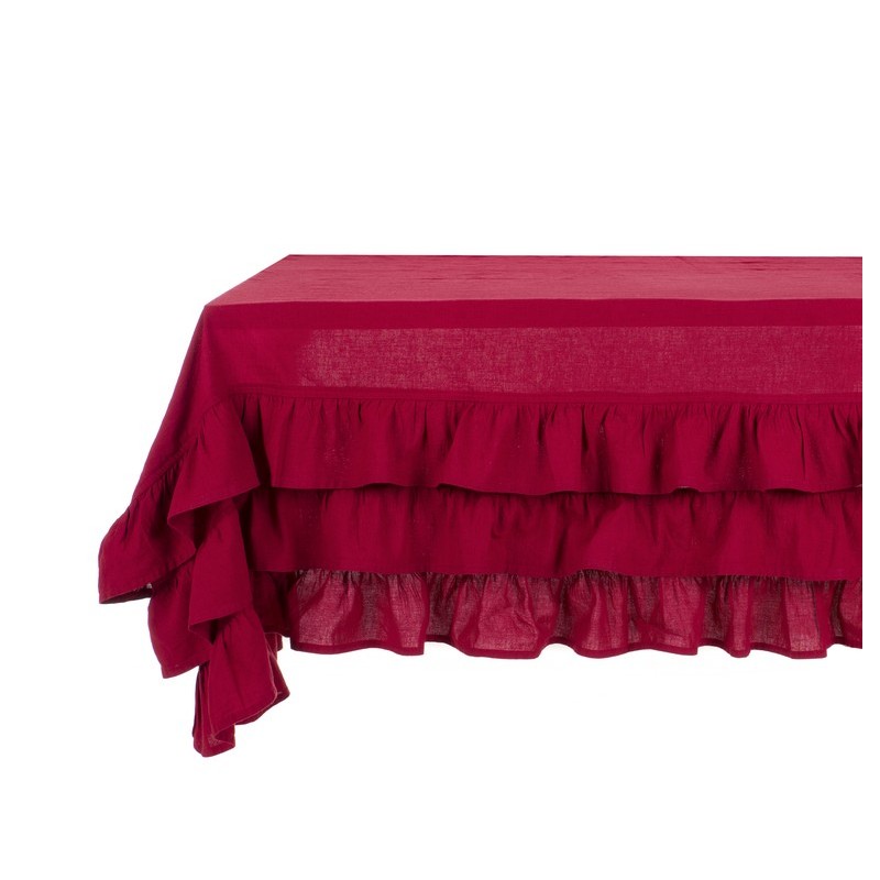 Nappe rouge avec volant Elegance Ruffle collection par Blanc Mariclo ...