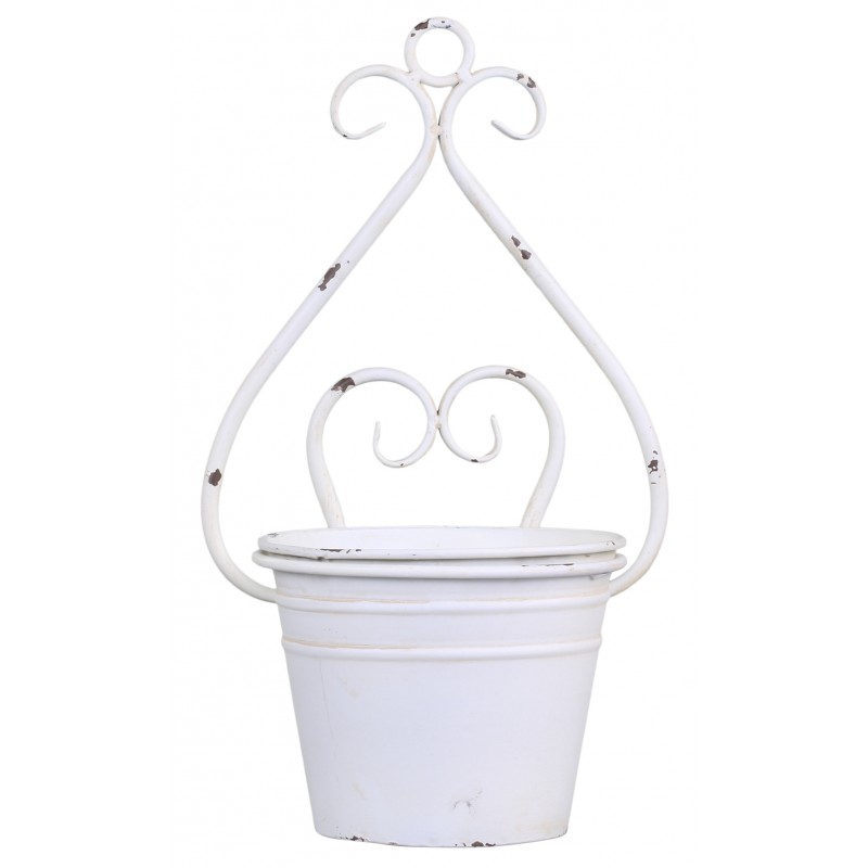 Cache-pot mural blanc antique avec décor par Chic Antique pour un style ...