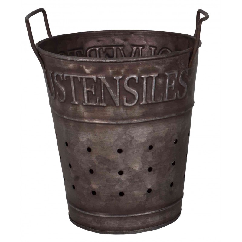 Set of 2 pots "cutlery / utensils" in zinc by Antic Line